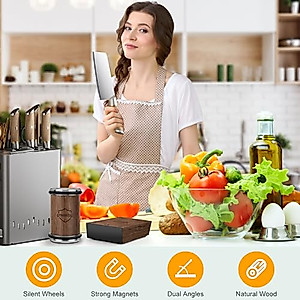 Rolling Knife Sharpener Kit, Roller Knife Sharpener with Industry Diamonds and Ceramic Discs, Knife Sharpening Tool for Kitchen Knives with 15 & 20 Degrees, Full Knife Sharpener