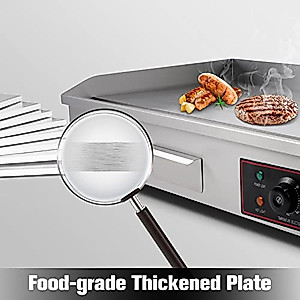 GCCSJ 22" Electric Countertop Griddle Grill Griddle 3000W 110V, Temperature Control Range 122-572 ℉, suitable for restaurants and homes