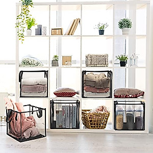 6 Pcs Popup Laundry Hamper 12.6 Inch Small Collapsible Laundry Baskets with Handles, Portable Mesh Laundry Hamper, Foldable Clothes Hamper for Washing Storage, Kids Toy College (Black,Single Layer)