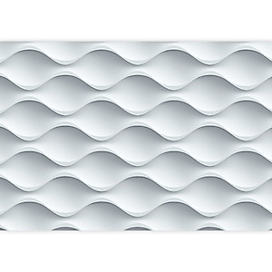 wall26 Removable Wall Sticker/Wall Mural 3D Geometric White Wave Pattern Abstract Shapes Digital Art Modern Art Panorama Multicolor Relax/Calm for Living Room, Bedroom, Office - 66x96 inches