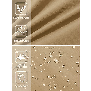 TACVASEN Mens Hiking Cargo Shorts Dress Casual Ligtweight Quick Dry Water Resistat Breathable Fishing Camping Shorts Khaki, 30