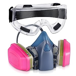 GSHUBB Respirator Mask with 60926 Filters-7502 Half Face Reusable Gas Respirator Mask with Goggle,Spray Paint Mask for Gases,Organic Vapors,Dust,Chemicals,Woodworking,Welding.