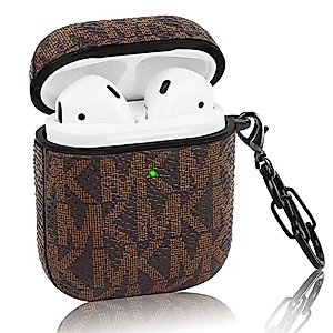 Compatible with AirPods Case Cover with Keychain, Luxury Full-Body Hard Shell Airpods Protective Cover Case Designed for AirPods 2 & 1, for AirPods Wireless Charging Case