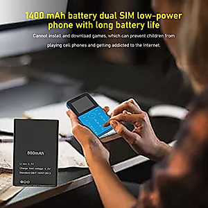 Elderly Cellphone, Dumb Phone ABS 2G 1400mAh Dual SIM Card for Home (Blue)