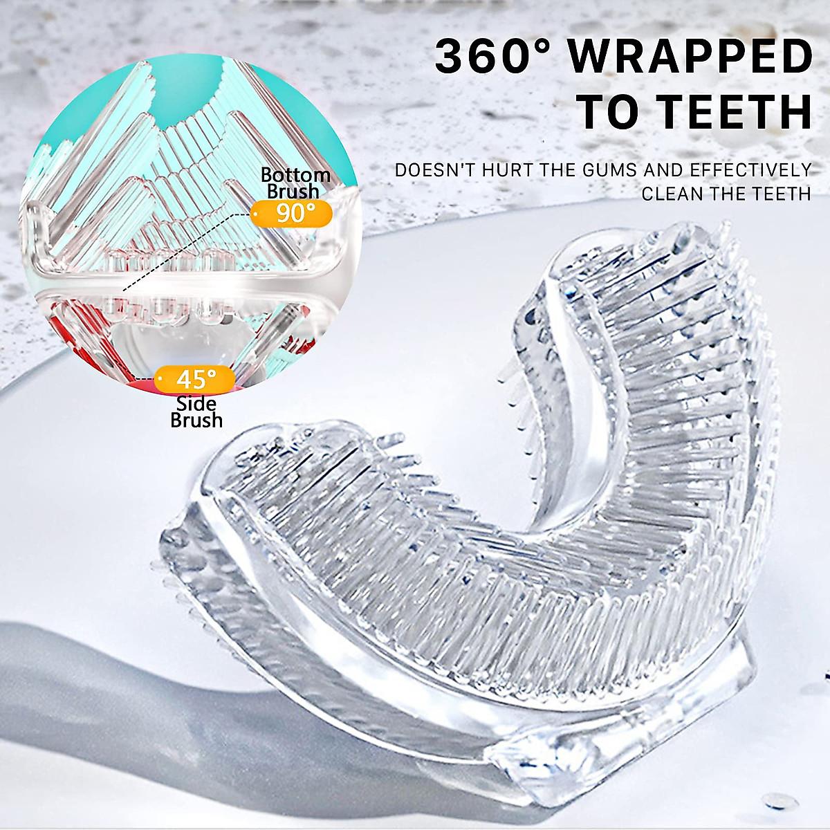 luckin smile Electric Toothbrush Kids, U Shaped Kids Electric Toothbrushes, Whole Mouth Toddler Toothbrush with 5 Ultrasonic Cleaning Modes, IPX7 Waterproof, 2-6 Year, Pink