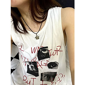 Yuoos Beach Punk Necklace Set Indie Stuff Natural Star Shape Stone Choker Gothic Y2K Swirl Pendant Necklace for Women Summer