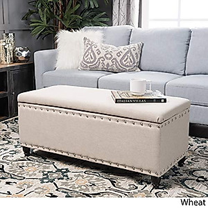 Christopher Knight Home Tatiana Fabric Storage Ottoman, Wheat