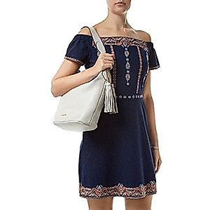 Michael Kors Womens Elana Lether Convertible Shoulder Bag (Cement)