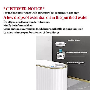 Touchless Trash Can,6 L, Automatic Garbage Can with Motion Sensor and Essential Oil Diffusers. This Amazing Trash can with lid can be Used in Bathroom Kitchen Living Room Bedroom Office, NEATBEC