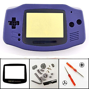 Replacement Full Housing Shell Case Cover Button Set for Nintendo Gameboy Advance GBA Controller (Purple)