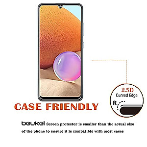 beukei (3 Pack) Compatible for Samsung Galaxy A32 4G / Galaxy A22 4G / Galaxy A31 Screen Protector Tempered Glass, (Not Fit for Galaxy A32 5G) 9H Hardness, (6.4 inch) Anti Scratch, Bubble Free