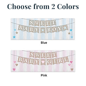 Let's Make Memories Personalized Sweet Baby Banner - Blue Baby Banner - Welcome Baby Banner - Customized Baby Shower Decor - 6 Feet Long