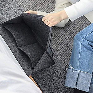 Fashion·LIFE Bedside Pocket Bedside Caddy Hanging Storage Bag Armrest Organizer Chair, Desk Sofa Slipcovers, TV Remote Controller Holder Table Cabinet Pouch,No Hole Grey