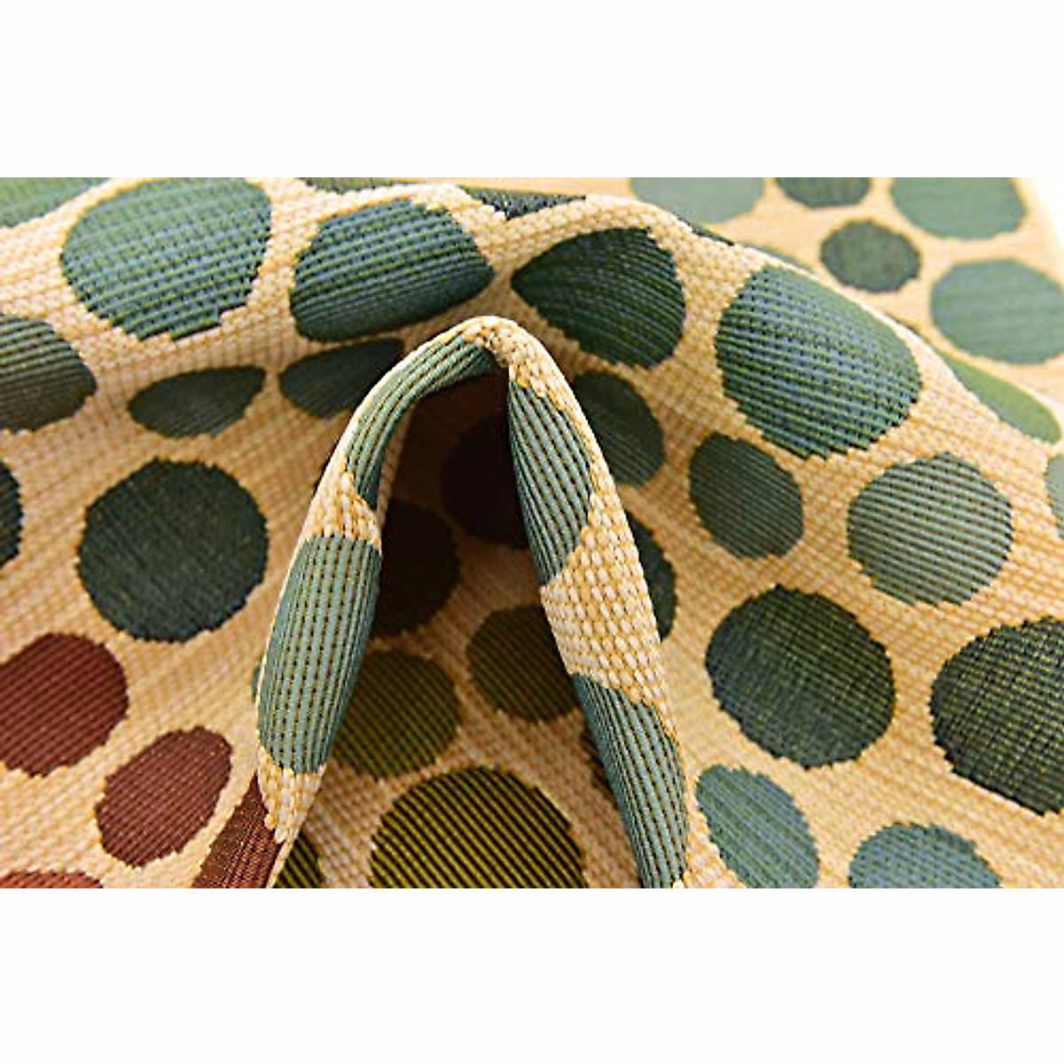 Unique Loom Outdoor Modern Collection Area Rug - Spark (2' x 6' 1" Runner, Beige/ Burgundy)