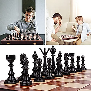 15" Metal Chess Sets for Adults Kids Checkers Game Set (2 in 1) with Black Silver Chess Pieces & Portable Folding Wooden Chess Board Travel Chess Sets Board Metal Staunton Chess Pieces, & Storage Box