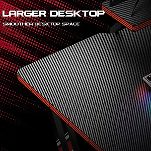 Furmax 47 inch Gaming Desk PC Computer Table Racing Style Home Office Desk Z Shaped Carbon Fiber Desktop Gamer Workstation with Monitor Stand Cup Holder and Headphone Hook (47 inch)