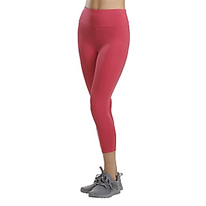 Spalding Women's Activewear 19 inch Inseam Capri Legging, Regular and Plus Size, Azalea, L