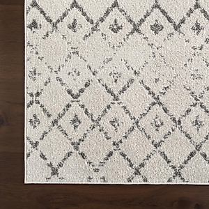 nuLOOM 2x12 Moroccan Blythe Area Rug, Grey, Faded Bohemian Design, Stain Resistant, For Bedroom, Dining Room, Living Room, Hallway, Office, Kitchen, Entryway