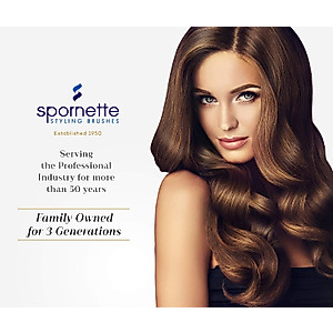 Spornette Boar Bristle Hair Brush for Women & Men - Little Wonder Small Teasing Brush - Create Slick Backs & Volume - Boar & Tourmaline Nylon Bristles for Back Brushing & Combing (Blue)