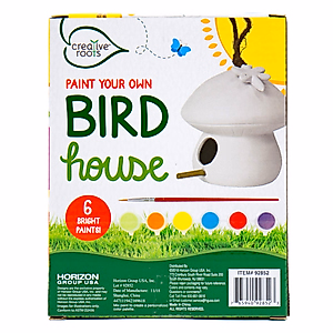 Creative Roots Paint Your Own Plaster Bird House Kit, Ready-to-Paint DIY Birdhouse Activity, Great Spring & Summer Arts and Crafts Project, for Kids Ages 5, 6, 7, 8, 9