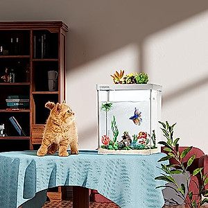 ERAARK 1.5 Gallon Betta Fish Tank self Cleaning, Smart Aquarium kit Supports Bluetooth, Fish Tank with Filter LED Light, Water Pump, Fish Tank Starter Kits, Fish Bowl