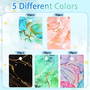 900 Pcs Marble Earring Necklace Display Card Holder for Selling, 250 Pcs 5 Colors Jewelry Display Cards 150 Pcs Self Seal Bags and 500 Earring Back for Jewelry Packing, 2 x 2.8 Inches (Golden Ripple)