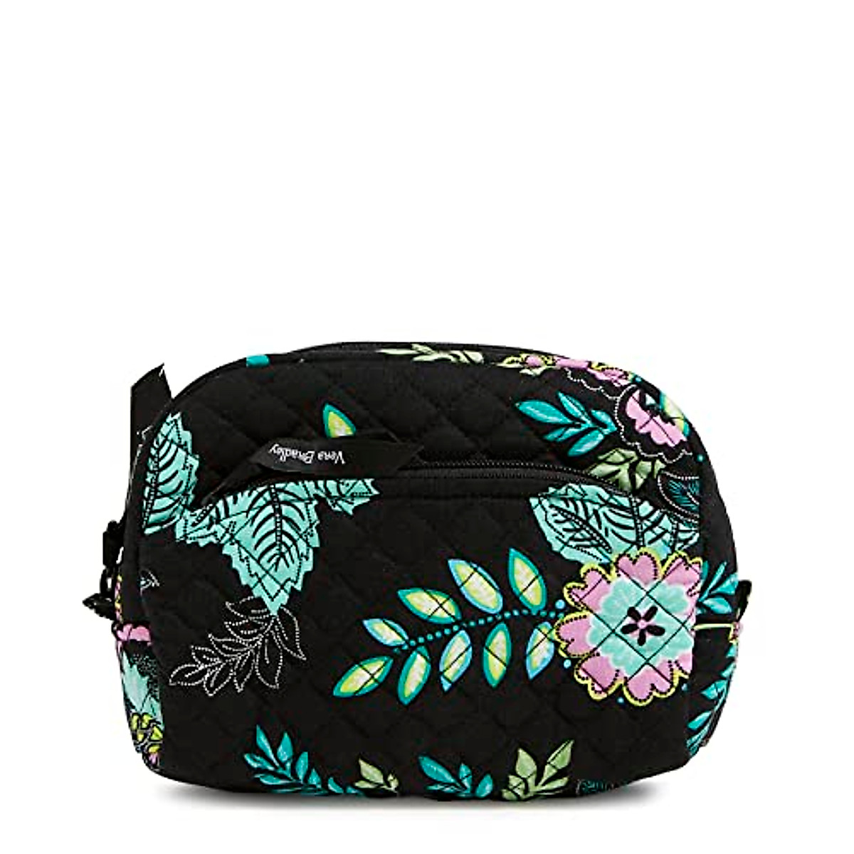 Vera Bradley Women's Cotton Medium Cosmetic Makeup Organizer Bag, Island Garden - Recycled Cotton, One Size