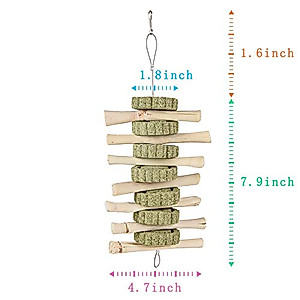 Natural Rabbit Hamster Chewing Toys Alfalfa Balls Sweet Bamboo Toys ,Hanging Treat Teeth Care Molar Toys for Small Pets Toys for Chinchilla Guinea Pigs(4 Pack)