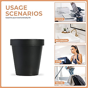 LONGWAY 7 oz/200ml Empty Slime Containers Plastic Jars with Lids for Beauty Products, DIY Slime Making or Travel Storage MakeUp (12 Pack, Black)