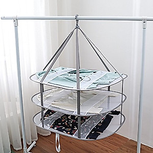 Looca 3-Tier Folded Mesh Clothes Hanging Dryer Sweater Drying Rack 30.3" L * 24.5" W*30.7" H