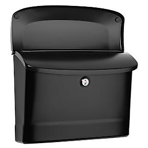 Architectural Mailboxes Princeton Galvanized Steel, Locking, Wall Mount Mailbox, 2572B-10, Black, Medium Capacity