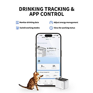 PETKIT EVERSWEET MAX Cordless Cat Water Fountain, 105 fl oz/3L Pet Water Fountain for Cats Dogs Inside, Automatic Cat Water Dispenser with Replacement Filter, App Control
