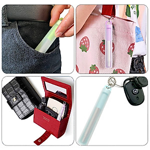 LOIVFET Metal Straws 3 Pack Reusable Collapsible Stainless Steel Straw Portable Telescopic Straws Drinking Easy to Clean with Silicone Tips,Travel Case,Keychain,Cleaner Brush(Green & Blue & Purple)