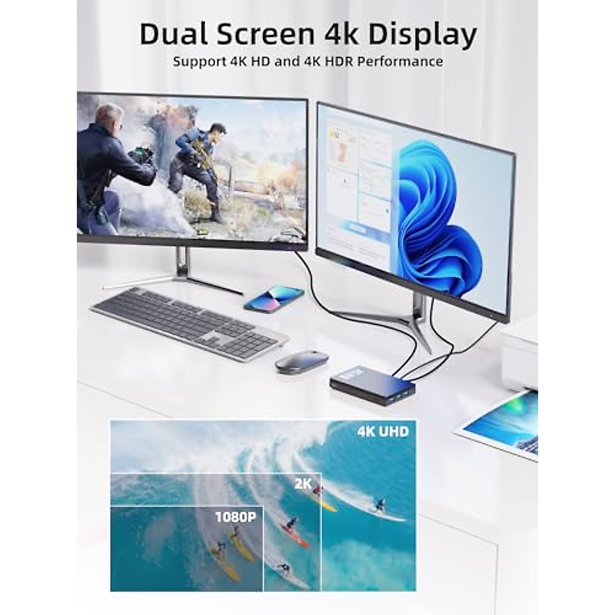 MeLE Quieter3Q Fanless Mini PC Celeron N5105 8GB 128GB, Windows 11 pro Portable Small Desktop HDMI Gigabit Ethernet, Industrial IoT Micro PC Unlock Bios Auto Power on, SSD PXE VESA Mount