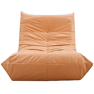 TARTOP Comfy Oversized Lazy, Modern Armless Lounge Chair with Backrest Retro Single-Seat, 100% Sponge-Filled Sofa for Living Room, Bedroom, Salon, Office,Orange