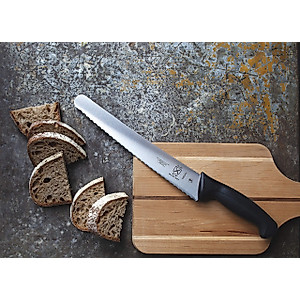Mercer Culinary M23210 Millennia Black Handle, 10-Inch Wide Wavy Edge, Bread Knife