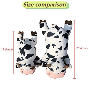 FEEZUSH Cow Plush Pillow, Adorable Cow Stuffed Animal, Stuffed Cow Animals Hugging Pillow for Kids Boys Girls Birthday Xmas Valentine Gift (19.6 inch)