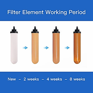 FACHIOO 2PCS 7" Super Sterasyl Ceramic Filter, Replacement Filters Candle Activated Carbon for ProOne® Countertop Gravity Water Filter System, Household Water Bucket,Water Cooler Filtration Systems