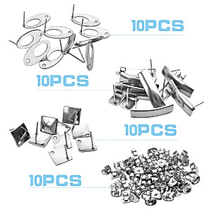 Aylifu 30pcs Stud Earring Findings Earring Post with Loop and 30pcs Stainless Steel Earring Backs for Jewellery Making,Silver,3 Styles