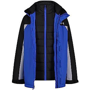 Under Armour Boys' Westward 3-in-1 Jacket, Removable Hood & Liner, Windproof & Water Repellant, Royal Colorblock