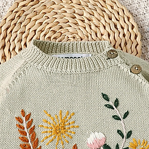 Lamgool Baby Boys Girls Pullover Sweater Knitted Button Down Toddler Kids Sweatshirt for Spring 3T Apricot