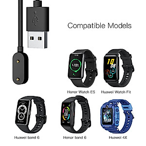 2Pcs Compatible for Huawei Watch Fit Mini, Huawei Band 6, Huawei 4X, Honor Watch ES, Honor Band 6 Charger Cable -Smartwatch Replacement Magnetic USB Charging Cable