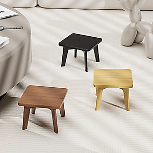 Step Stool for Kids - Cute Wooden Stepping Stools Small Portable Bamboo Foot Stool Sturdy Non-Slip Wood Bench 300 lbs in Sink Bathroom Kitchen Plant Stand 7.3inch