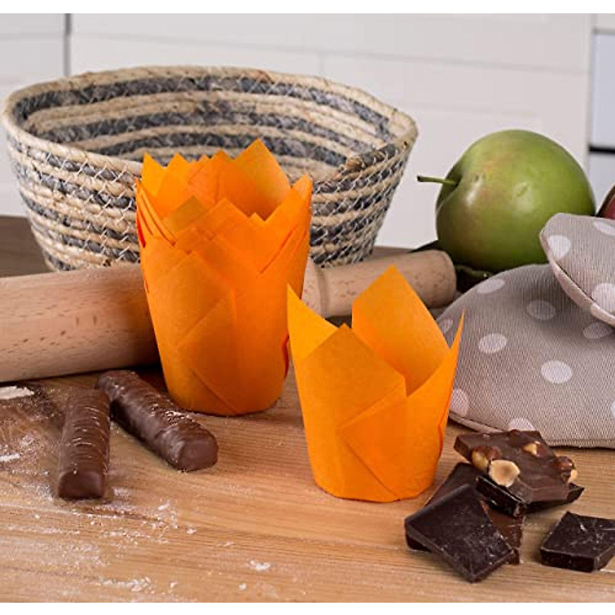 Baking Cups Tulip Cupcake Liners 150 pcs - Tulip Baking Paper Cups Multi-Color Tulip Paper Cupcake Muffin Liners