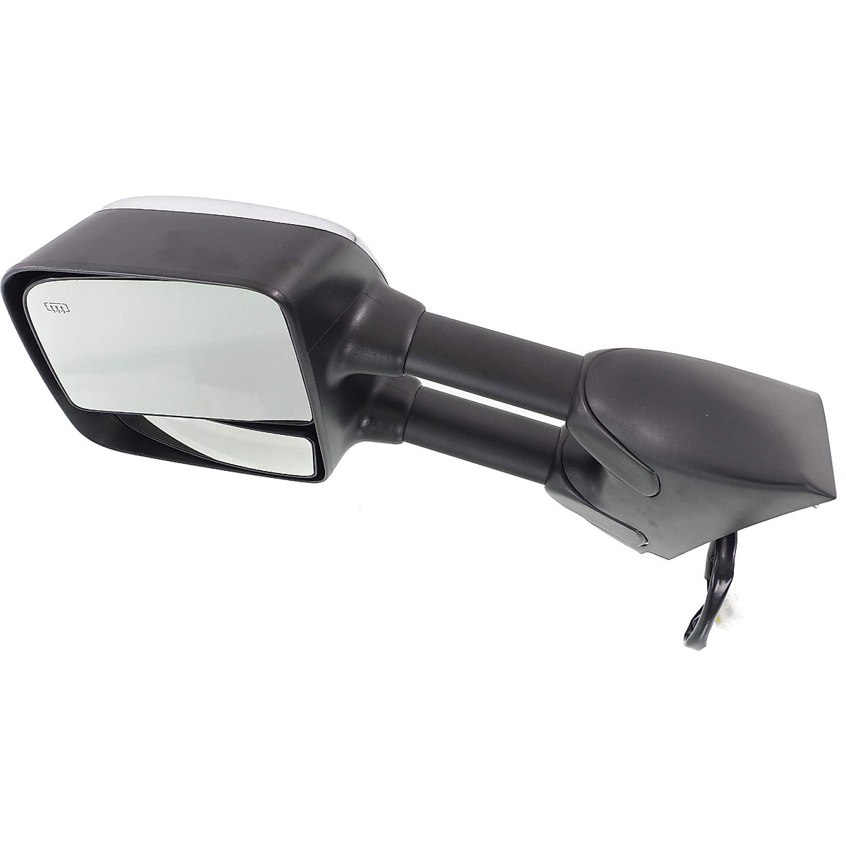 Kool-Vue Driver Side Mirror Compatible with 2004-2015 Nissan Titan Manual Folding, Heated, Chrome, With Blind Spot Glass, Towing, Power Glass, Black base - NI1320202