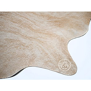 Genuine Exotic Beige Palomino Cowhide Rug 6 x 7-8 ft. 180 x 240 cm