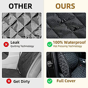 PETICON Waterproof Front Seat Car Cover 2 Pack, Full Protection Dog Car Seat Cover with Side Flaps, Nonslip Scratchproof Front Seat Cover Fits for Cars, Trucks, SUVs, Jeep