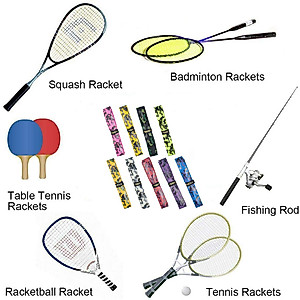 Abovehill Tennis Racket Grip Tape Keel Design Camouflage Non-Slip for Tennis Racket Badminton Racket Baseball Bat Bicycle Grip Fishing Rod Grip 9-Pack