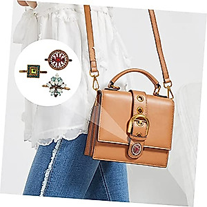 TENDYCOCO 6 Pcs Bag Decorative Buckle Blush Decor Leather Buttons Jean Buttons Crystal Shoe Clips Leather Craft Back Buttons Leather Press Stud Bag Ornament Decorative Charm Clothing Decor