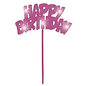 Pink Happy Birthday LED Flashing Pick - 10.25", 1 Piece - Perfect for Birthday Celebrations